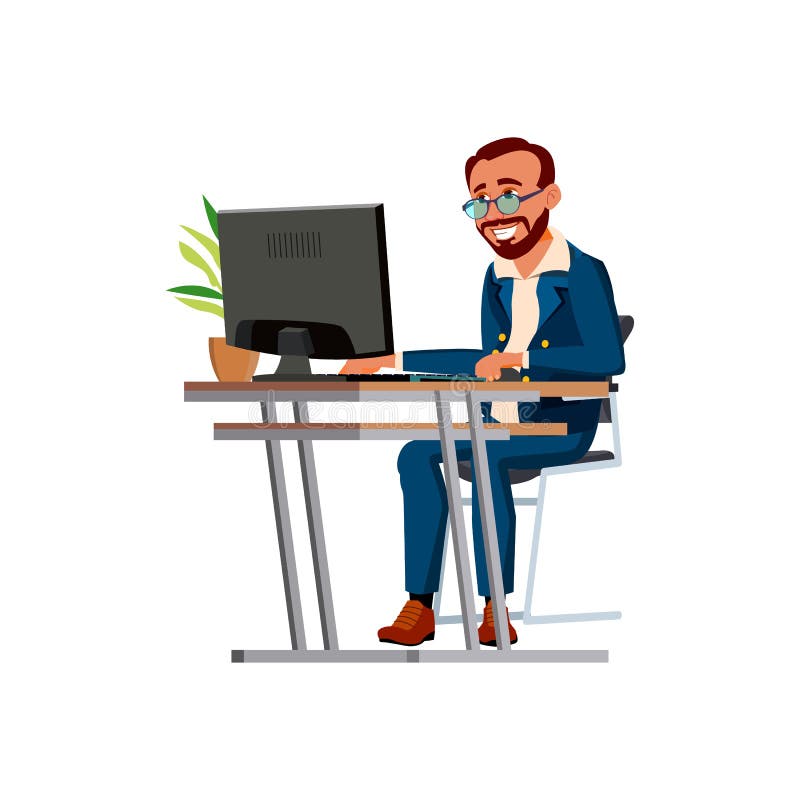 Man Computer Cartoon Stock Illustrations – 60,685 Man Computer Cartoon ...
