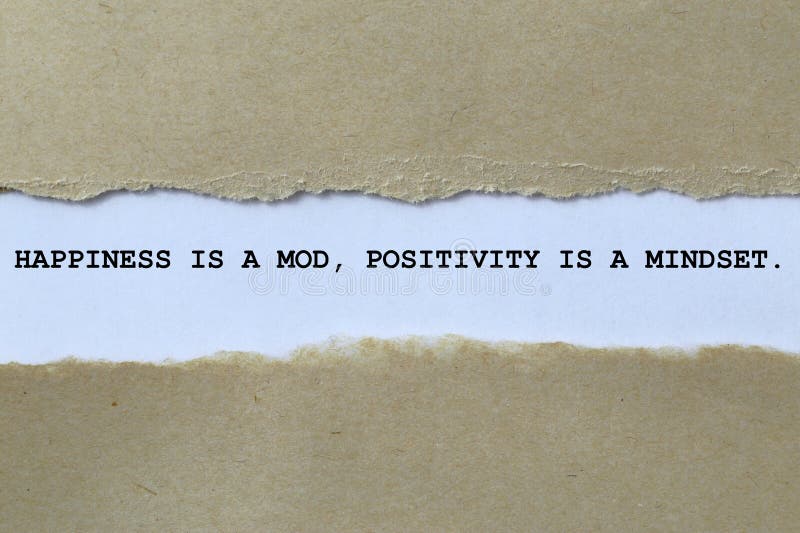 Happiness is a Mod Positivity is a Mindset on White Paper Stock Image ...