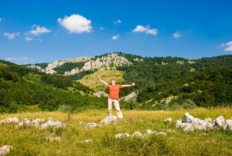 Happiness on a nature stock image. Image of extreme, freedom - 7462979