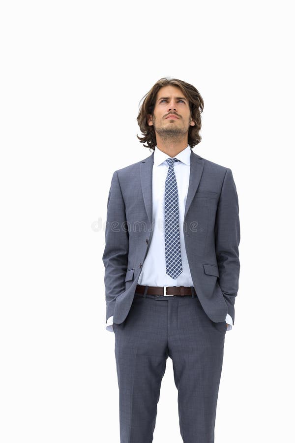 Elegant People Looking Up on White Background Stock Image - Image of ...