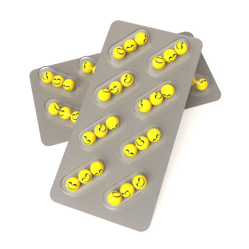 Happiness pills stock illustration. Illustration of mood - 31269498