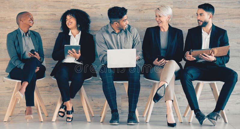 Happiness is the Sense of Fulfillment. a Group of Businesspeople Using ...