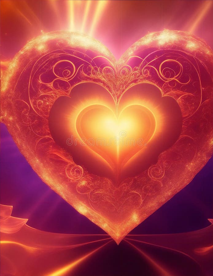 Happiness Shining Heart Illustration Stock Illustration - Illustration ...