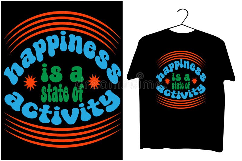 Happiness Vector T-shart Design Stock Vector - Illustration of sleeve ...