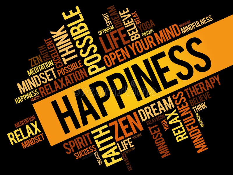 Happiness Word Cloud Collage Stock Illustration - Illustration of ...