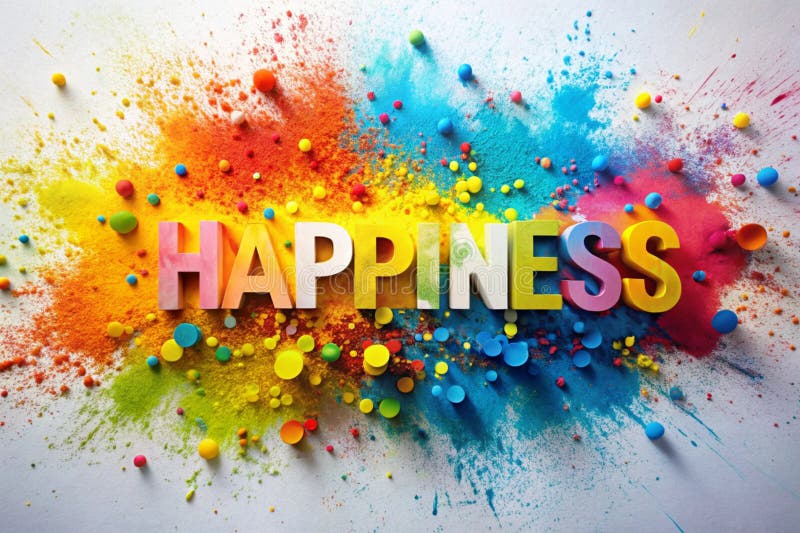 Happiness Word on Splash Backgrounds Stock Illustration - Illustration ...