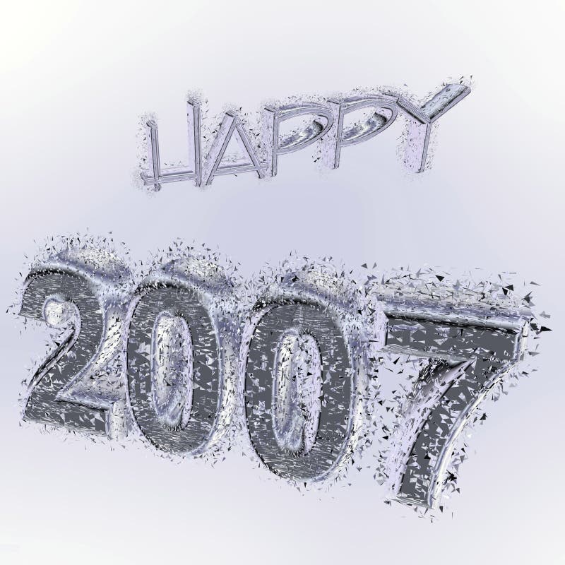 Happy new year 2007, blue. stock vector. Illustration of kind - 1629846