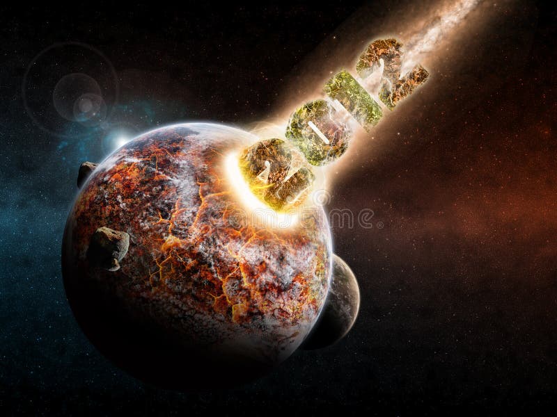 2012 Apocalypse End of World Planetary Collision Stock Illustration ...