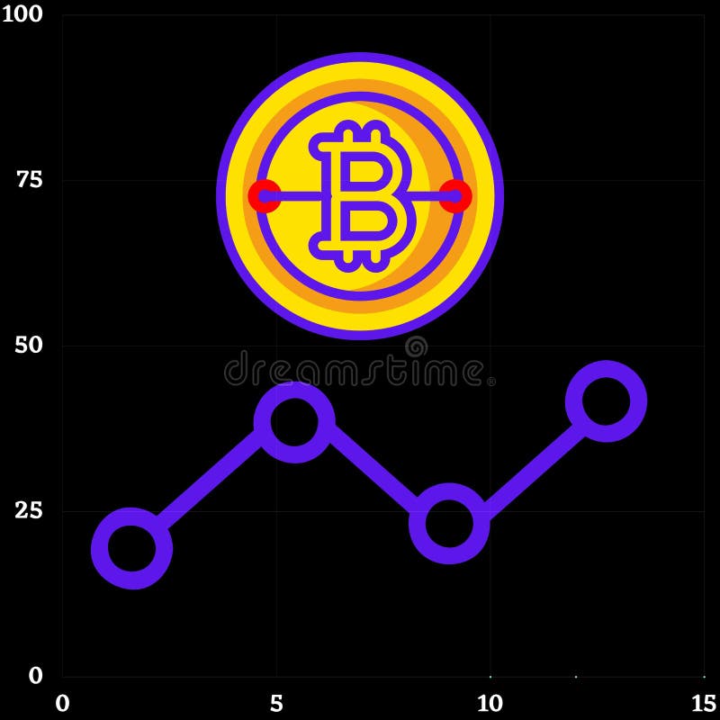 Bitcoin Crypto Currency Graph for Demo Stock Illustration ...