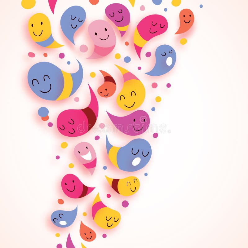 Happy Abstract Characters Colorful Background Stock Vector ...