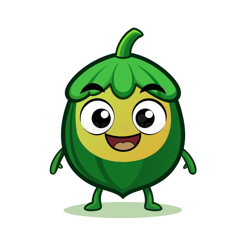 Happy Acorn Squash Character with Whimsical Design Stock Vector ...