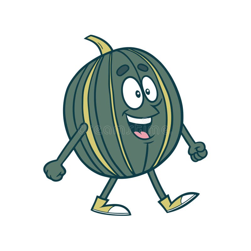 Happy Acorn Squash Character with Whimsical Design Stock Vector ...