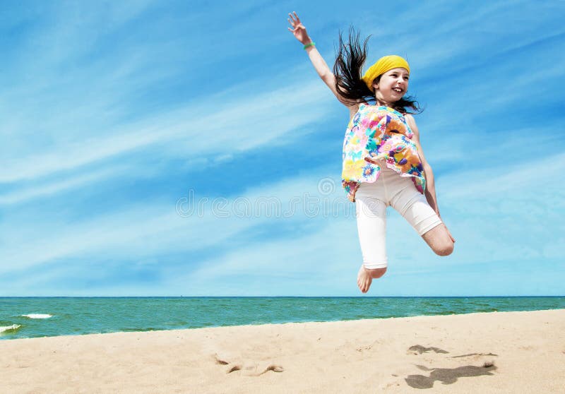 Happy Active Children Jumping Stock Photo - Image of caucasian, cute ...