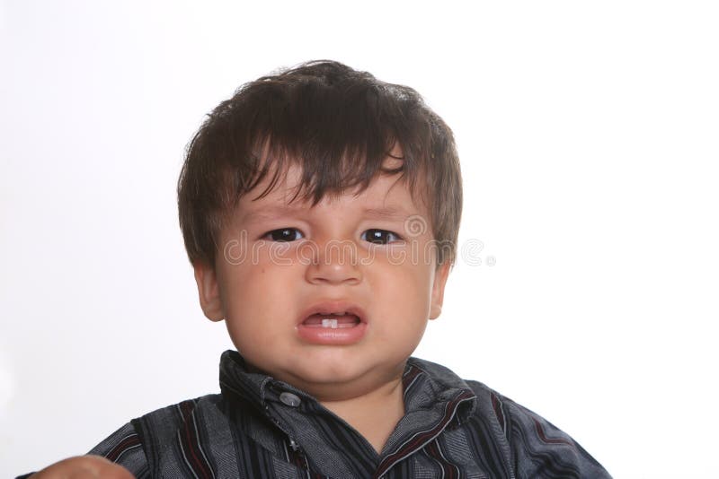 Happy Adorable Expressive Baby on a White Background Stock Photo ...