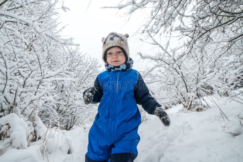 Happy Adorable Kid Child in Winter Stock Photo - Image of snow, winter ...