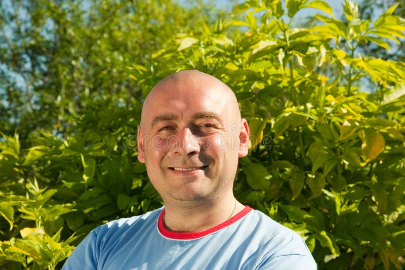 Happy Adult Man in a Summer Park Stock Image - Image of handsome ...