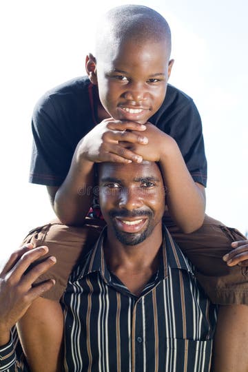 Happy African Father and Son Stock Image - Image of american ...