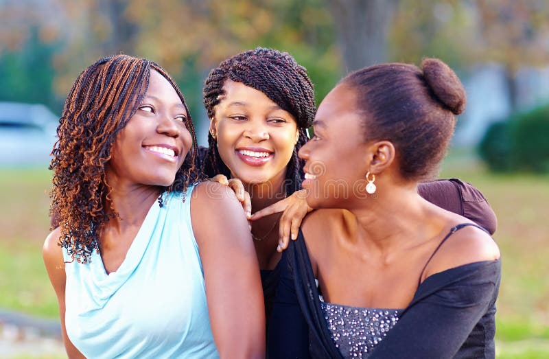 Happy African Friends Having Fun Outdoors Stock Photo - Image of ...