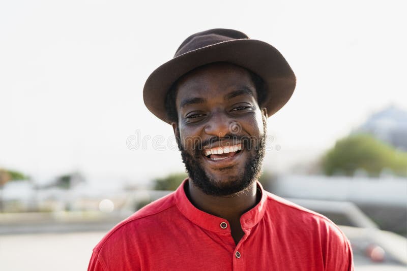 Happy African Man Having Fun Smiling in Front of Camera Stock Photo ...