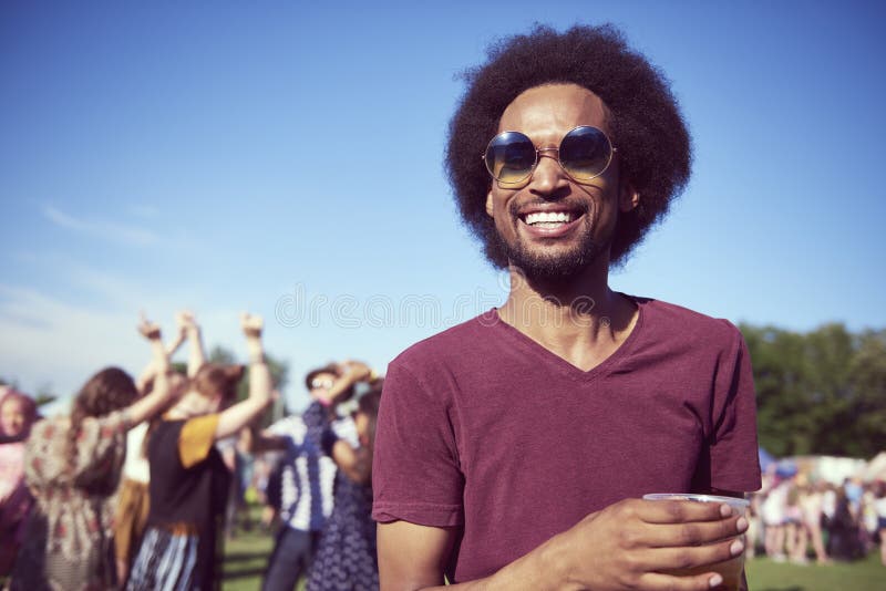 Happy African Man on the Party Stock Image - Image of beer, carefree ...