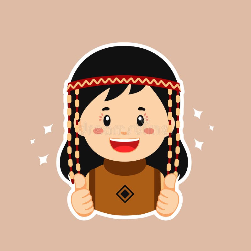 Aleuts in National Clothes with a Flag. Stock Vector - Illustration of ...