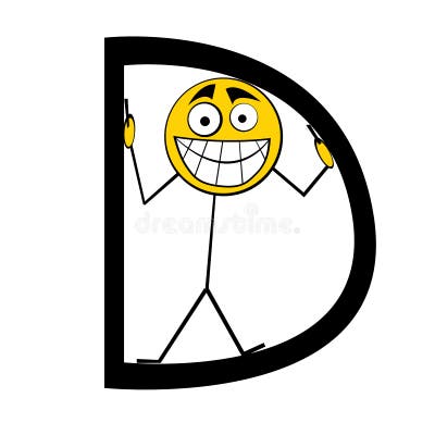 Happy alphabet letters - D stock illustration. Illustration of shape ...