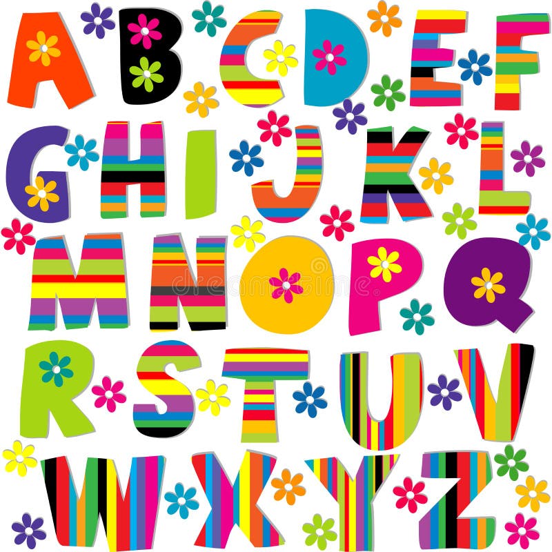 Patterned alphabet stock vector. Illustration of collection - 20406804