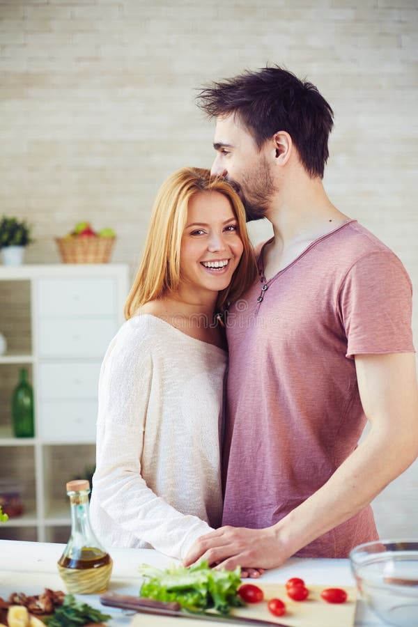Happy Amorous Couple at Home Stock Image - Image of lover, flirtation ...