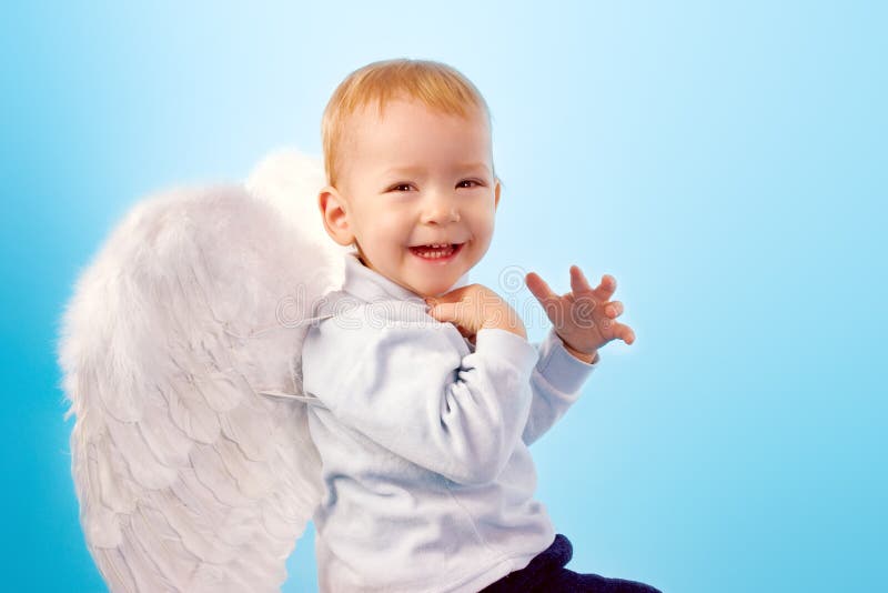 Happy Angel stock photo. Image of cute, blond, hairs, dreams - 4019866