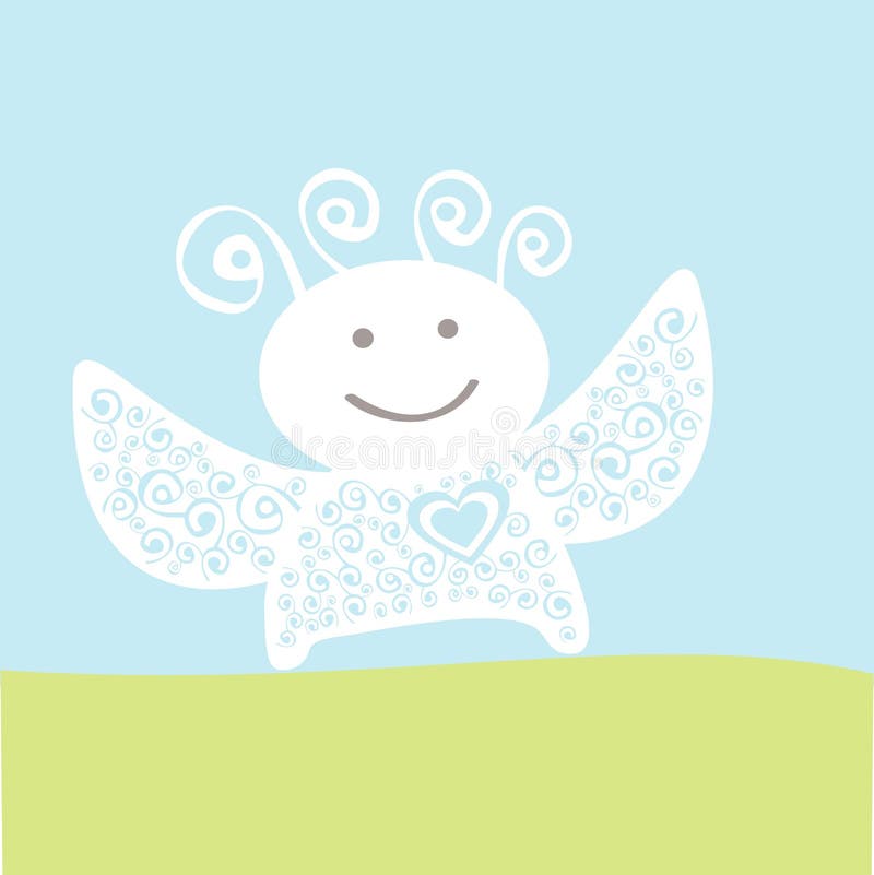 Happy angel stock vector. Illustration of heart, blue - 50438709