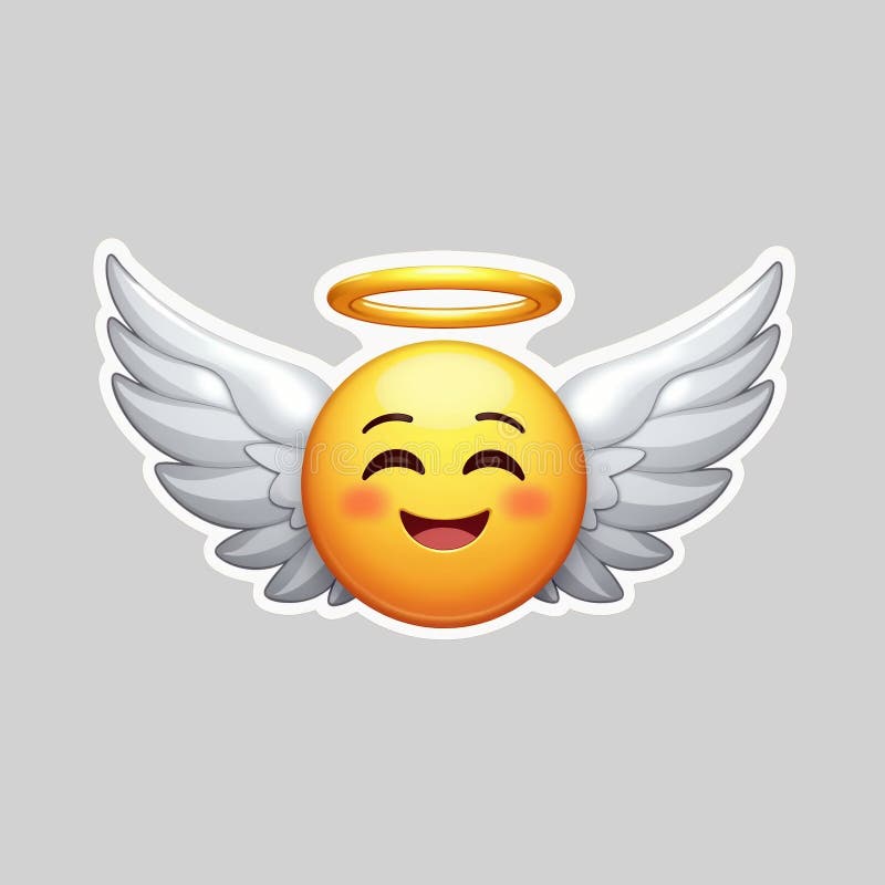 Happy Angel Emoji stock illustration. Illustration of digital - 344239821