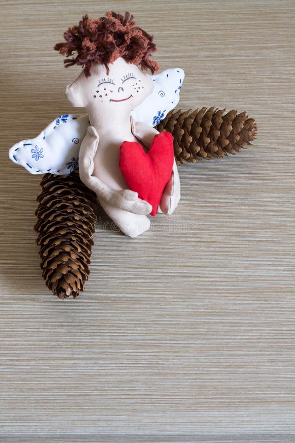 Happy Angel. stock image. Image of love, listening, heart - 57160323