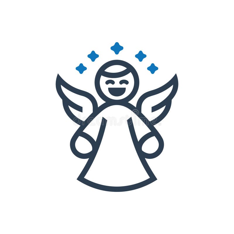 Happy Angel with Sparkles Icon Stock Illustration - Illustration of ...
