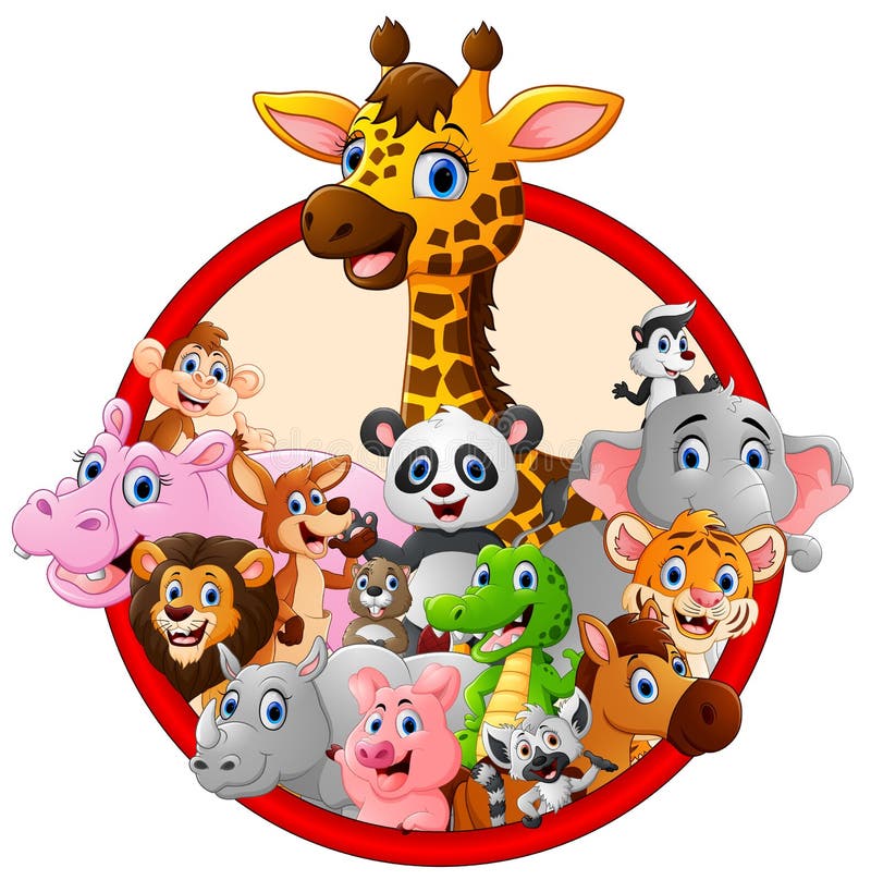 Happy animal cartoon stock illustration. Illustration of gorilla - 25902069