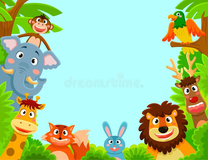 Happy animals stock vector. Illustration of copy, forest - 38207580