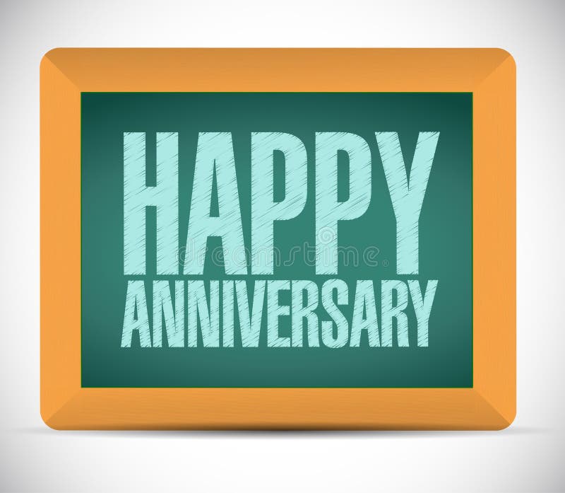 Happy Anniversary Board Sign Illustration Design Stock Illustration ...