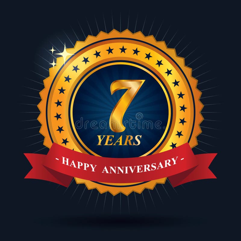 Happy Anniversary Label Design. Vector Illustration Decorative Design ...