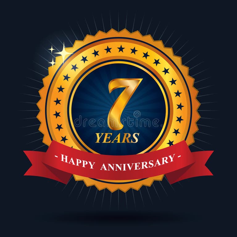 Happy Anniversary Label Design. Vector Illustration Decorative Design ...