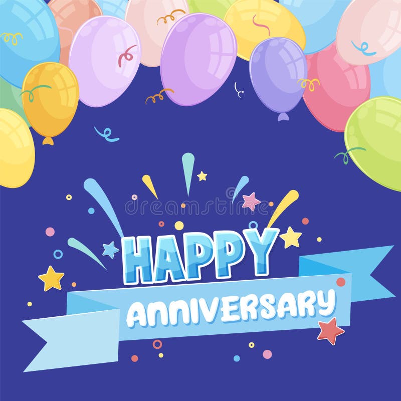Happy Anniversary Message for Banner or Poster Design Stock Vector ...