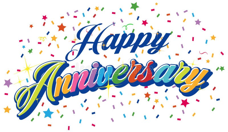 Happy Anniversary Message for Banner or Poster Design Stock Vector ...