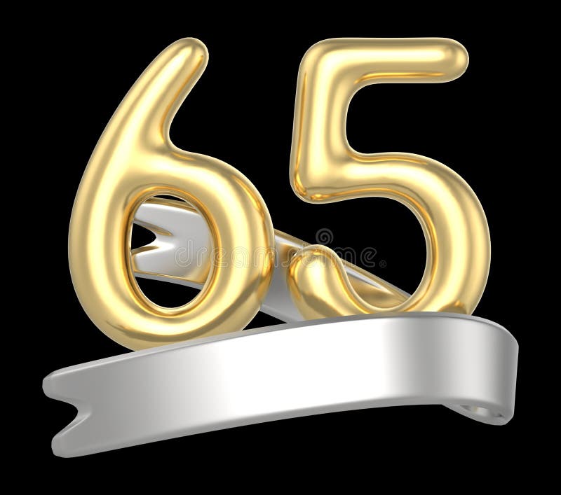 Happy Anniversary Number 65 Gold 3D Render Stock Illustration ...