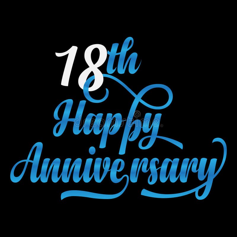 Happy 18th Birthday Typography Design Stock Vector - Illustration of ...
