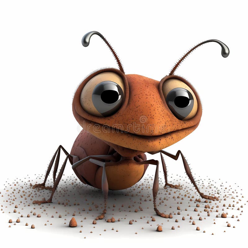 Happy Ant Cartoon. Generative AI Stock Illustration - Illustration of ...