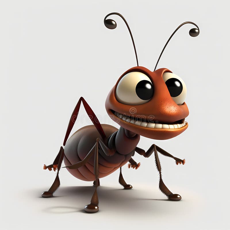 Happy Ant Cartoon. Generative AI Stock Illustration - Illustration of ...