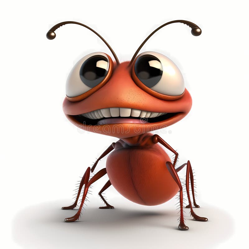 Happy Ant Cartoon. Generative AI Stock Illustration - Illustration of ...