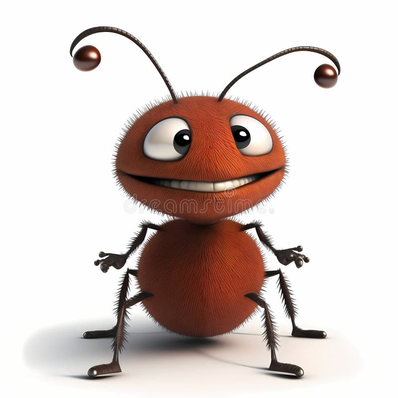 Happy Ant Cartoon. Generative AI Stock Illustration - Illustration of ...