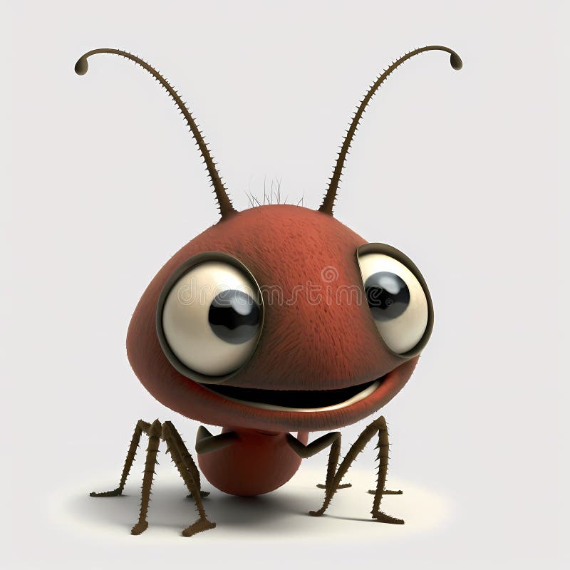 Happy Ant Cartoon. Generative AI Stock Illustration - Illustration of ...