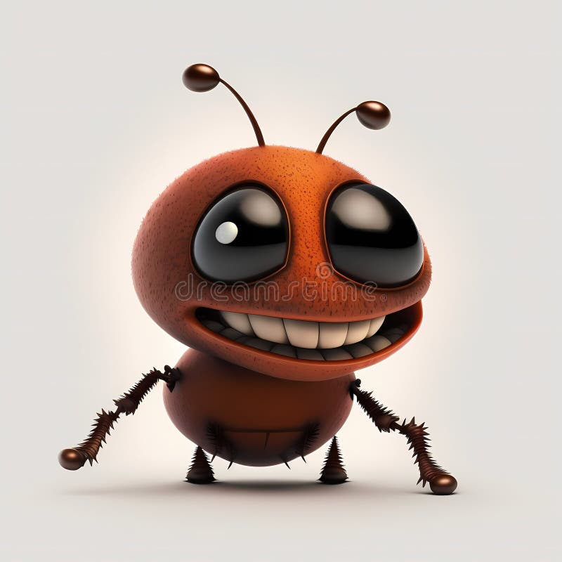 Happy Ant Cartoon. Generative AI Stock Illustration - Illustration of ...