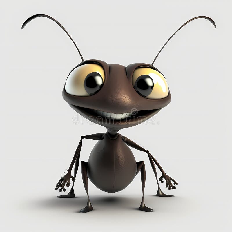 Happy Ant Cartoon. Generative AI Stock Illustration - Illustration of ...