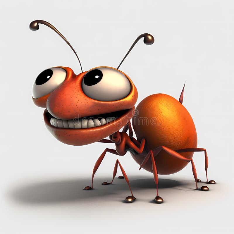 Happy Ant Cartoon. Generative AI Stock Illustration - Illustration of ...